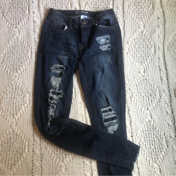 No Boundaries | Jeans | Nobo Mid Rise Ripped Blue Skinny Jeans | Poshmark